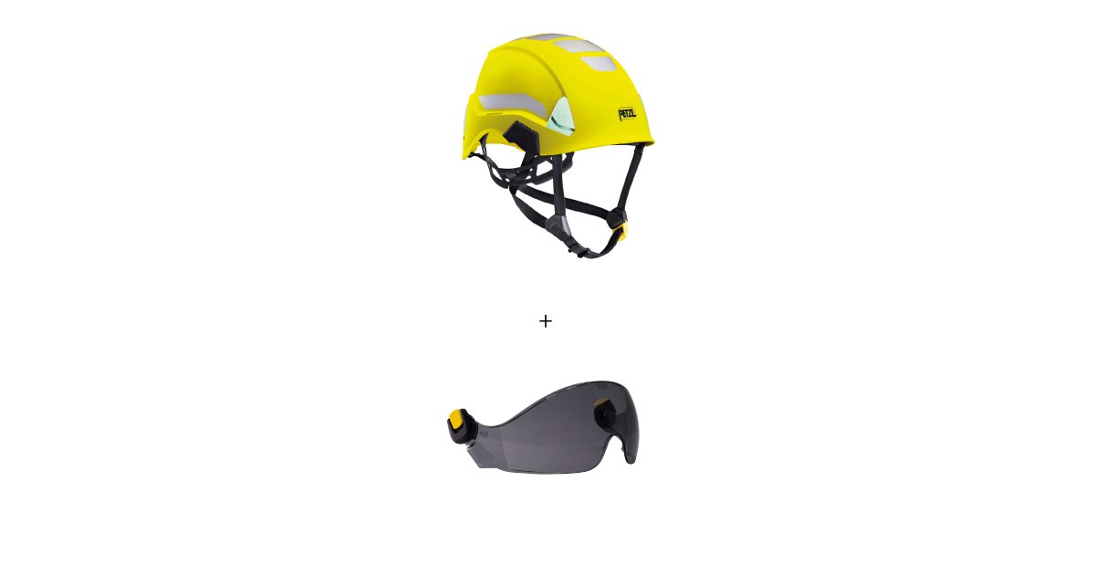 Pack Casque Strato PETZL Haute Visibilité et Visière